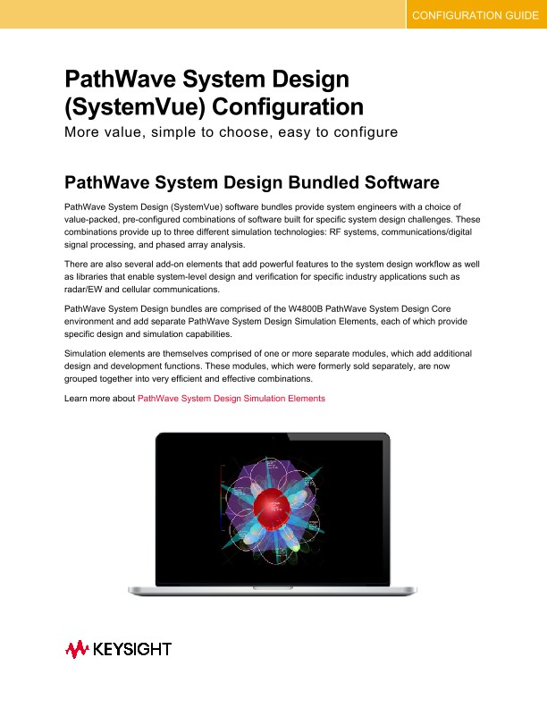 Pathwave System Design Systemvue Configuration Pdf Asset Page Keysight
